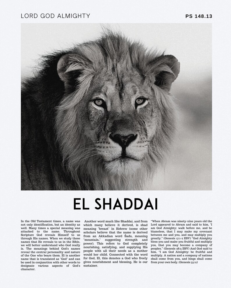 El Shaddai - Print / Vertical Posters / Matte Finish - Etsy