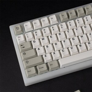 111pcs Minimalist Grey White Theme Keycap, ABS Keycap, Cherry Keycaps ...