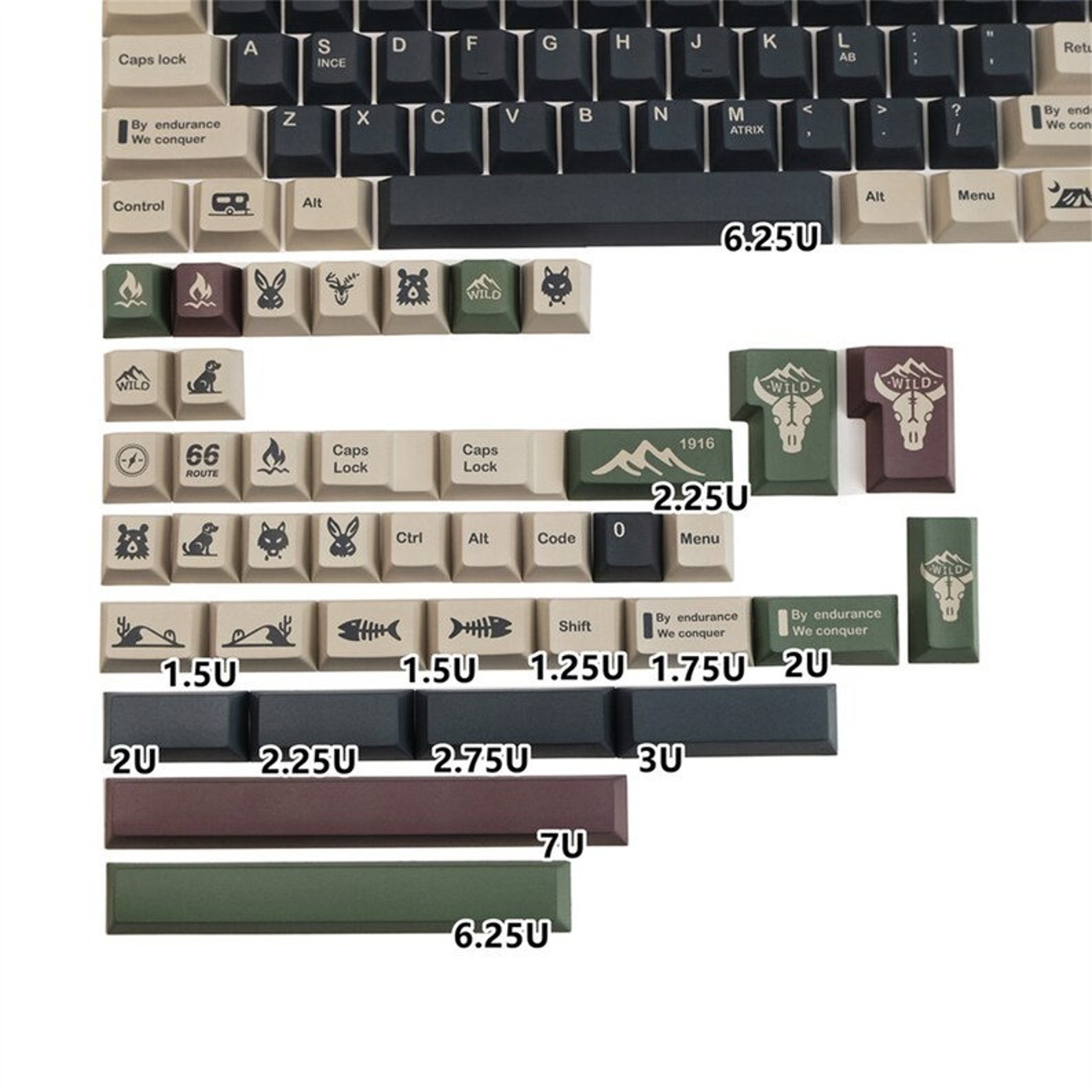 140pcs Wilderness Forest Theme Keycap Set Retro Keycap Set - Etsy
