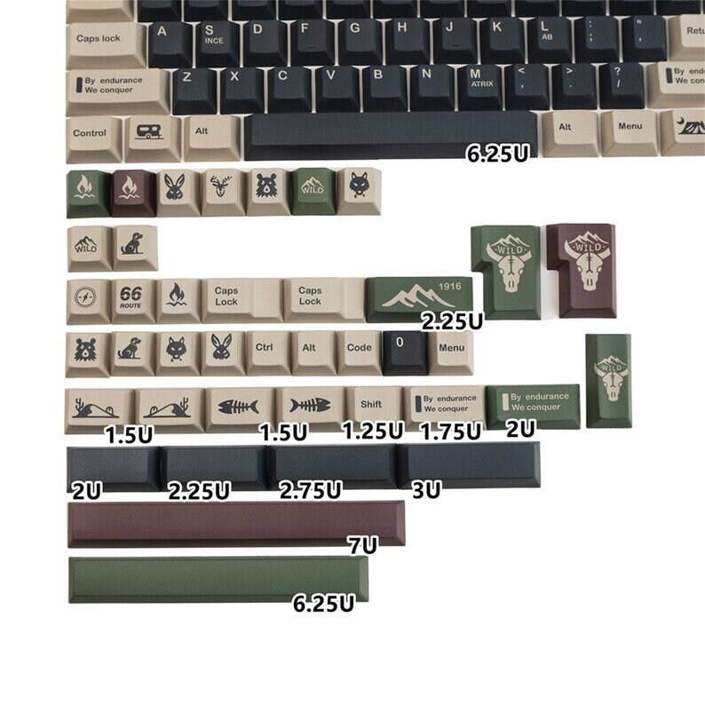 140pcs Wilderness Forest Theme Keycap Set Retro Keycap Set - Etsy