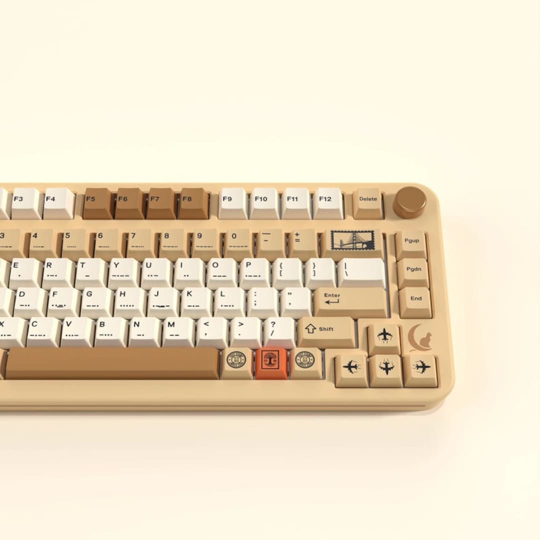 142pcs Vintage Stamp Theme Keycap Set, Backlit Keycaps, Cherry Profile ...