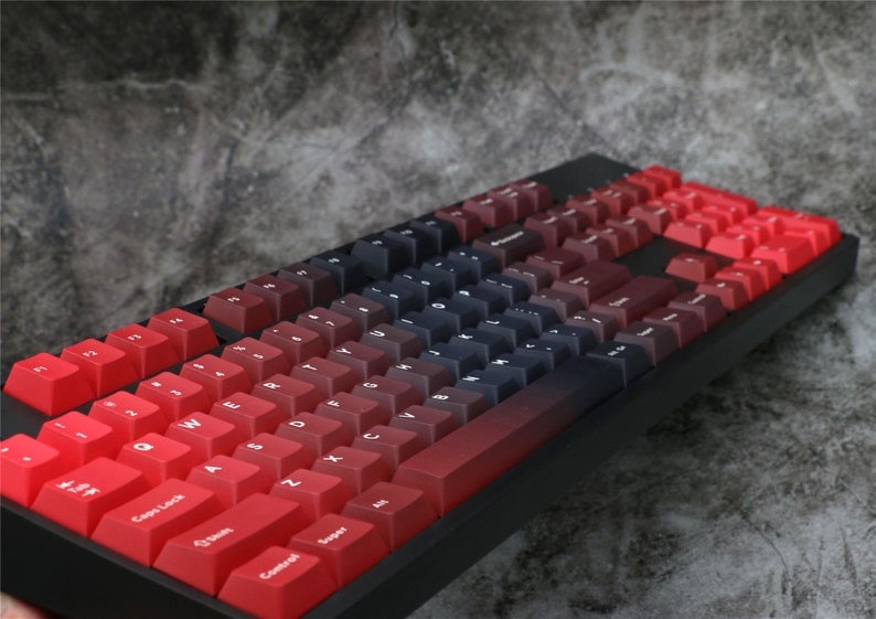 118pcs Red Zen Theme Keycap Set Red Black Gradient Keycap - Etsy