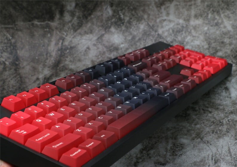 118pcs Red Zen Theme Keycap Set Red Black Gradient Keycap - Etsy