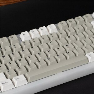 111pcs Minimalist Grey White Theme Keycap, ABS Keycap, Cherry Keycaps ...