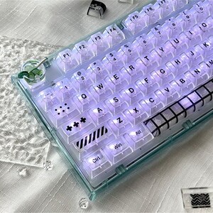 138pcs Transparent Clear Pudding-style Keycaps PBT Keycap - Etsy