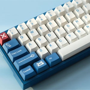 141pcs Dark Blue Ocean Theme Keycaps Set, Retro Style Keycaps, PBT ...