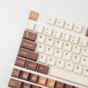Cute Brown Gaming Cherry PBT ISO Keycap Set for Mechanical Keyboard ...