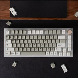 111pcs Minimalist Grey White Theme Keycap, ABS Keycap, Cherry Keycaps ...