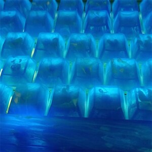 120pcs Glacier Blue Full Transparent Without Engraved Keycap,pc ...