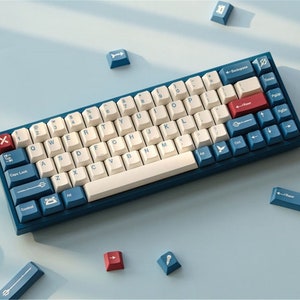 141pcs Dark Blue Ocean Theme Keycaps Set, Retro Style Keycaps, PBT ...