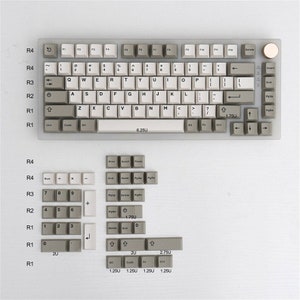 111pcs Minimalist Grey White Theme Keycap, ABS Keycap, Cherry Keycaps ...