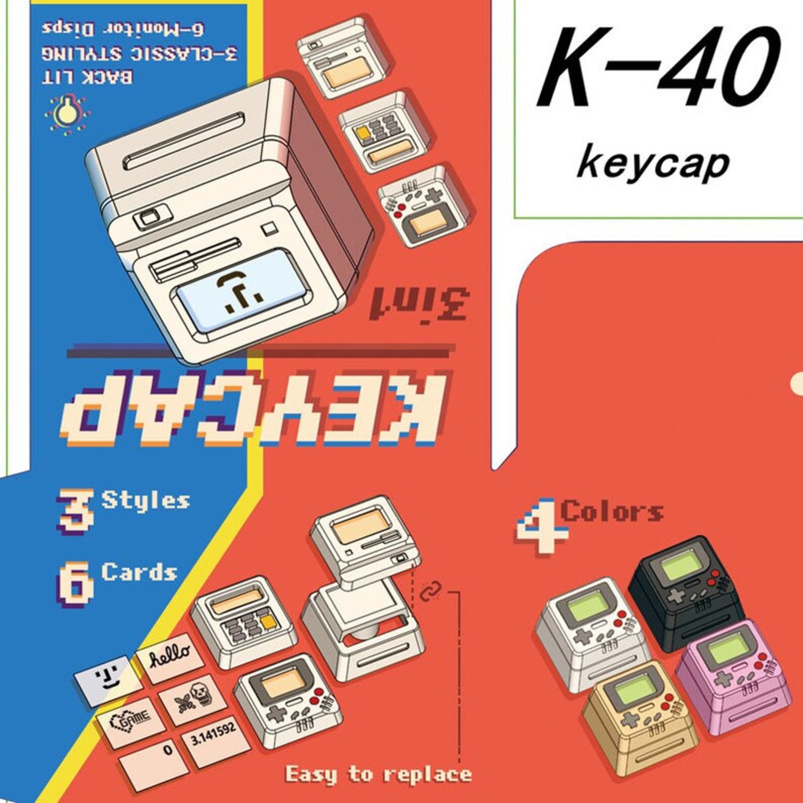 3 in 1 Mechanical Classic Retro Cute Transparent Key Cap Suit - Etsy