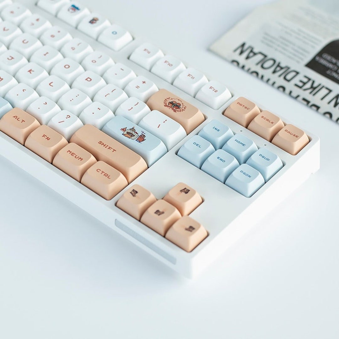 120PCS Cute Otter Theme Keycap Set, Kawaii Cartoon Anime Keycaps, PBT ...