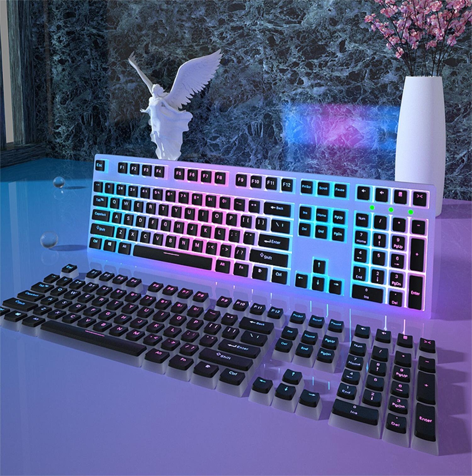 129pcs Double Shot Pudding-style Keycap Set PBT Keycap Pink - Etsy ...