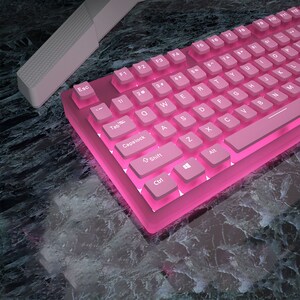 129pcs Double Shot Pudding-style Keycap Set, PBT Keycap, Pink Keycap ...