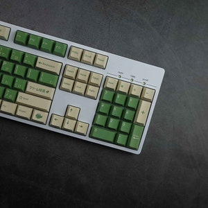142pcs GMK Cream Matcha Theme Set, Kawaii Keycap, PBT Keycap, Cherry ...