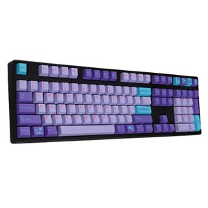 129pcs Purple Vaporwave Theme Keycap Set,pbt Keycap,cherry Keycap ...