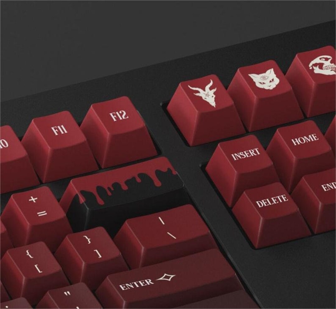 Dark Blood Gradient Keycap Set Mechanical Keyboard 152 MX Switch Cherry ...