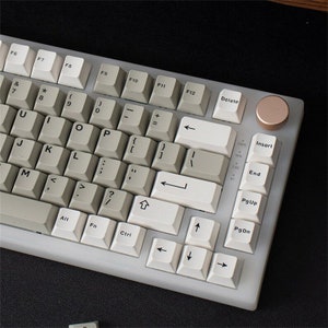111pcs Minimalist Grey White Theme Keycap, ABS Keycap, Cherry Keycaps ...
