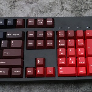 118pcs, Red Zen Theme Keycap Set, Red Black Gradient Keycap Set, Cherry ...