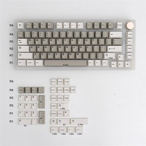 111pcs Minimalist Grey White Theme Keycap, ABS Keycap, Cherry Keycaps ...