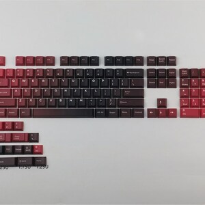 118pcs, Red Zen Theme Keycap Set, Red Black Gradient Keycap Set, Cherry ...
