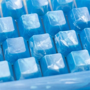 120pcs Glacier Blue Full Transparent Without Engraved Keycap,pc ...