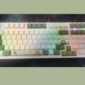 127pcs Mint Green Keycaps Set, Matcha Keycaps Set, PBT Keycap, Cherry ...