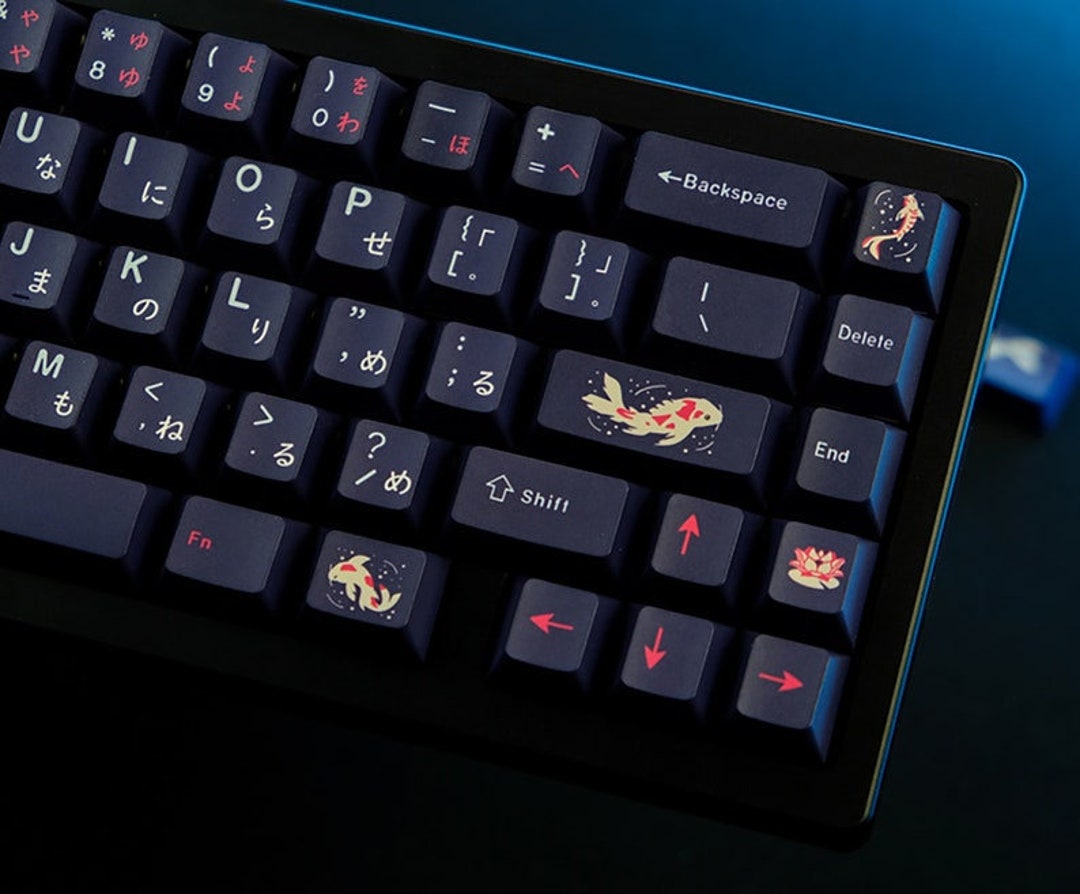 134pcs Zen Koi Lotus Theme Keycap Set, Japanese Keycap Set, PBT Keycaps ...