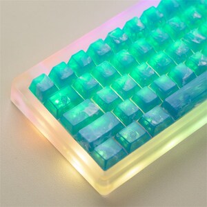 120pcs Glacier Blue Full Transparent Without Engraved Keycap,pc ...