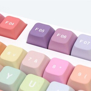133pcs Candy Color Bear Keycap Set, PBT Keycap, XDA Keycap, Rainbow ...