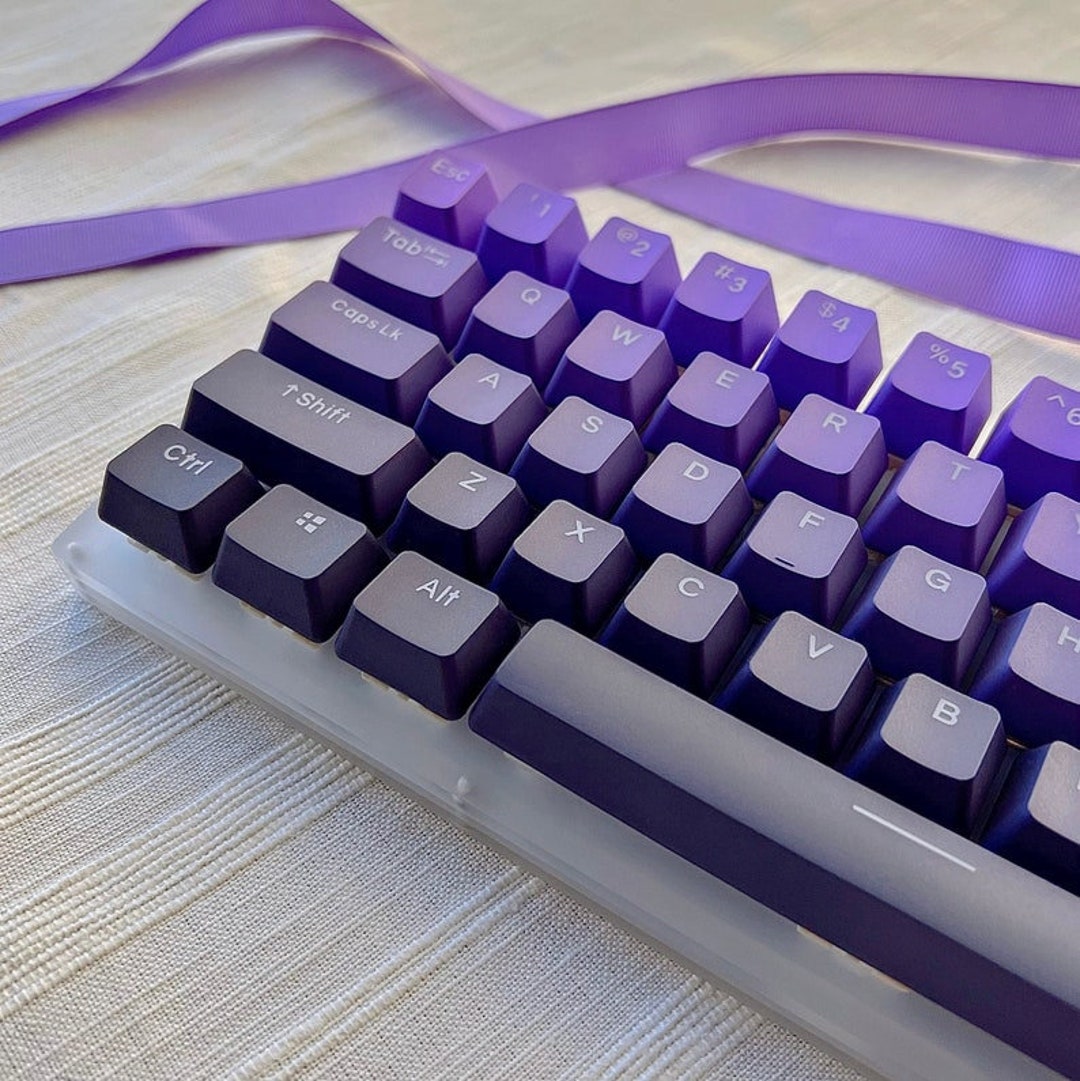 Gradient Purple Keycap Set, OEM Profile, Shine-through, PBT, Cherry MX ...