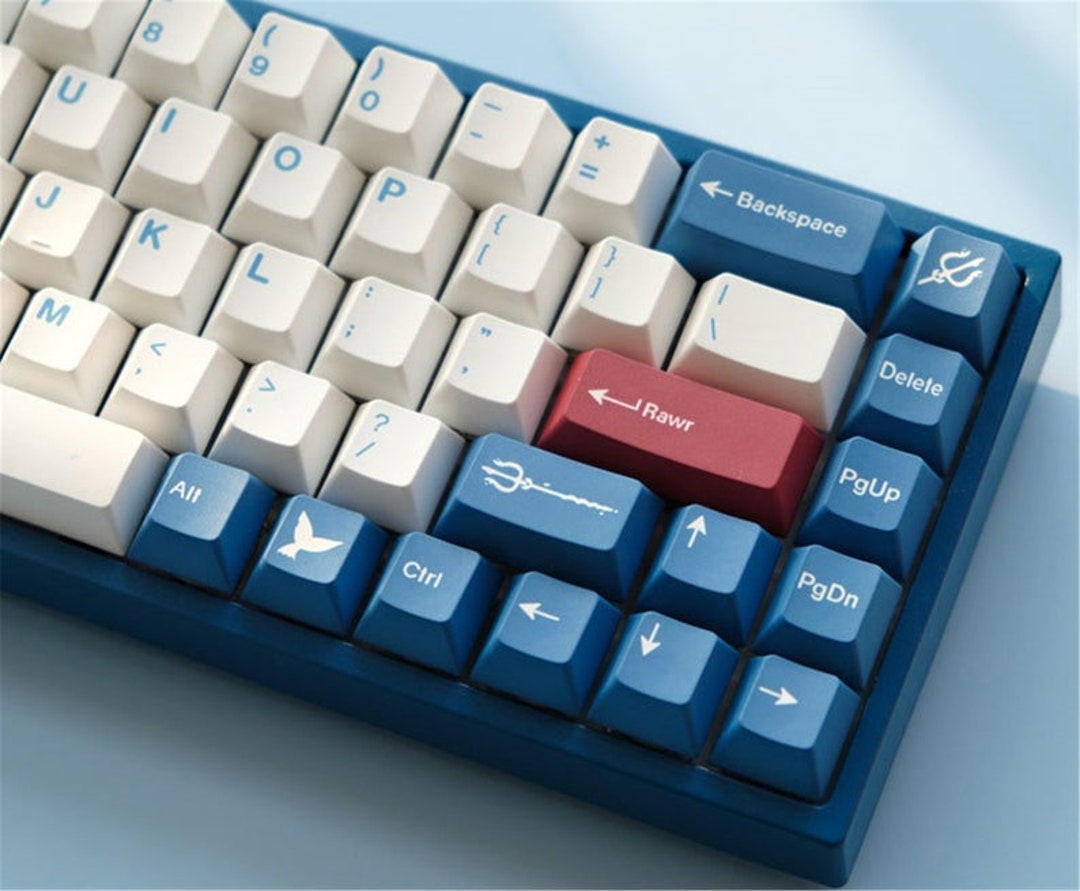 141pcs Dark Blue Ocean Theme Keycaps Set, Retro Style Keycaps, PBT ...