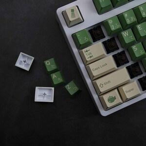 142pcs GMK Cream Matcha Theme Set, Kawaii Keycap, PBT Keycap, Cherry ...