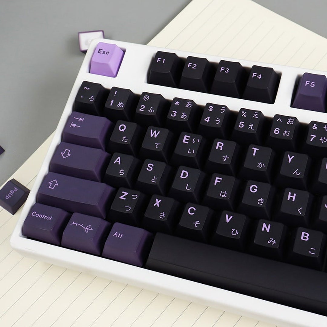 129pcs GMK First Love Themed Keycap Set, Purple Japanese Keycaps ...