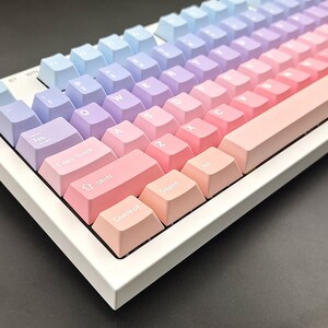 138PCS Sunset Gradient Theme Keycaps ,pink Blue Keycaps, Cherry Keycap, PBT Keycap, Mechanical ...