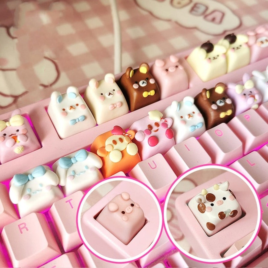 Cute Animal Keycaps for Mechanical Keyboard Resin Keycap Custom Keycap ...