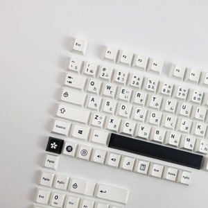 Black/white Minimalist Japanese Style Keycap Set for - Etsy