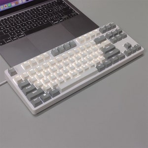87 Keys Black Gold Color Mechanical Keyboard, Pastel White Lighting ...