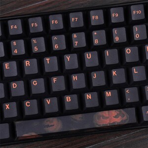 129pcs Halloween Theme Keycaps, Spider Skull Pattern Keycaps, PBT ...