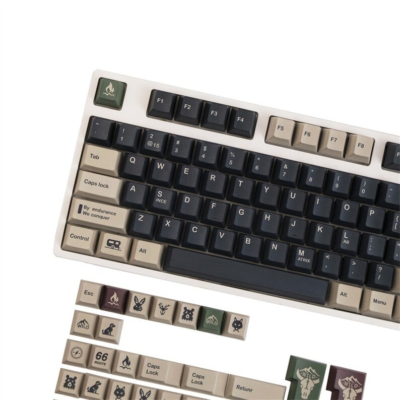 140pcs Wilderness Forest Theme Keycap Set Retro Keycap Set - Etsy