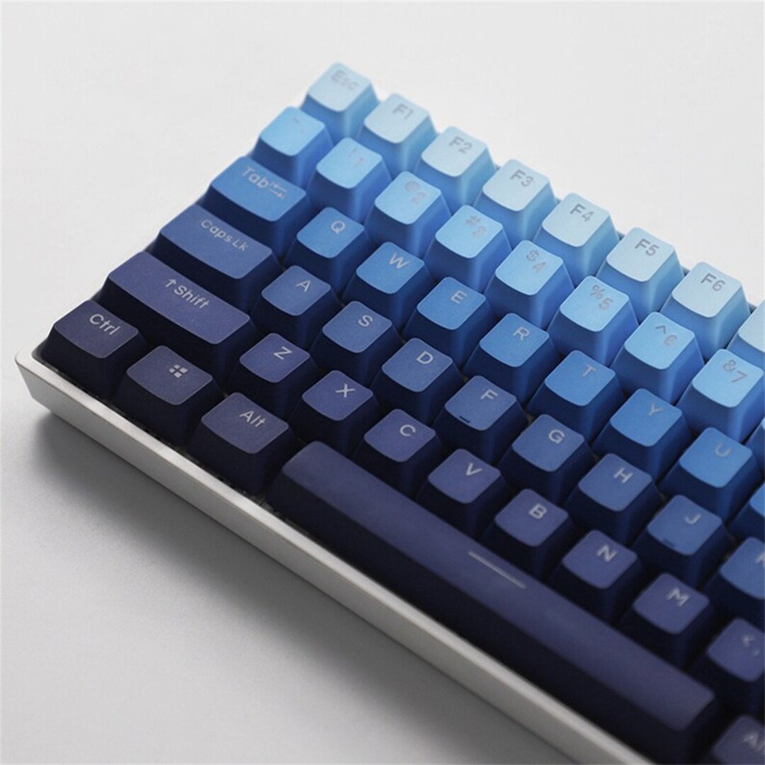 122PCS Gradient Dark Blue Keycap Set, PBT Keycap,oem Profile Keycap ...