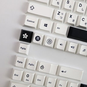 Black/white Minimalist Japanese Style Keycap Set for - Etsy