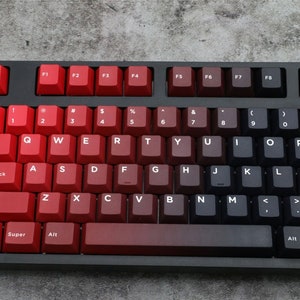 118pcs, Red Zen Theme Keycap Set, Red Black Gradient Keycap Set, Cherry ...