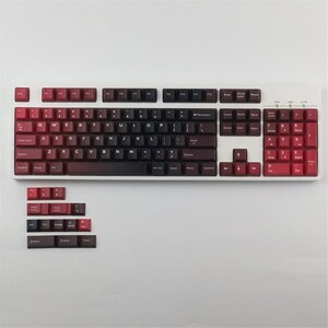 118pcs, Red Zen Theme Keycap Set, Red Black Gradient Keycap Set, Cherry ...
