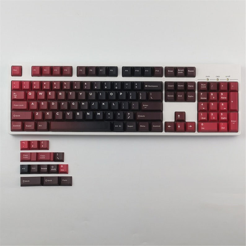 118pcs Red Zen Theme Keycap Set Red Black Gradient Keycap - Etsy