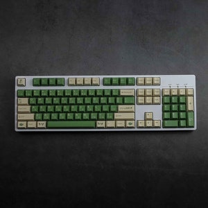 142pcs GMK Cream Matcha Theme Set, Kawaii Keycap, PBT Keycap, Cherry ...