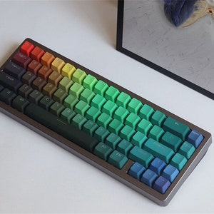 134pcs Side Engraved Gradient Rainbow Keycaps Set, PBT Keycap, OEM ...