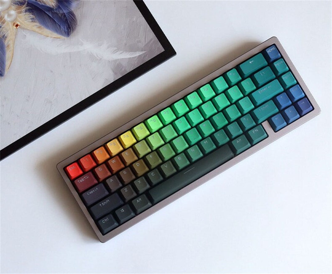 134pcs Side Engraved Gradient Rainbow Keycaps Set, PBT Keycap, OEM ...