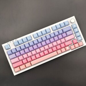 138PCS Sunset Gradient Theme Keycaps ,pink Blue Keycaps, Cherry Keycap, PBT Keycap, Mechanical ...